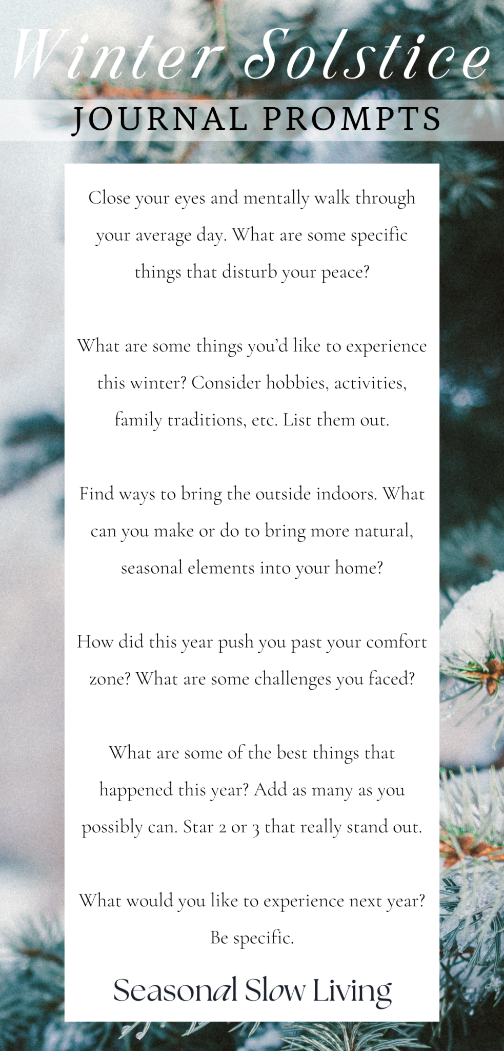 Winter Solstice Journal Prompts for a Self-Reflection Ritual - Seasonal ...